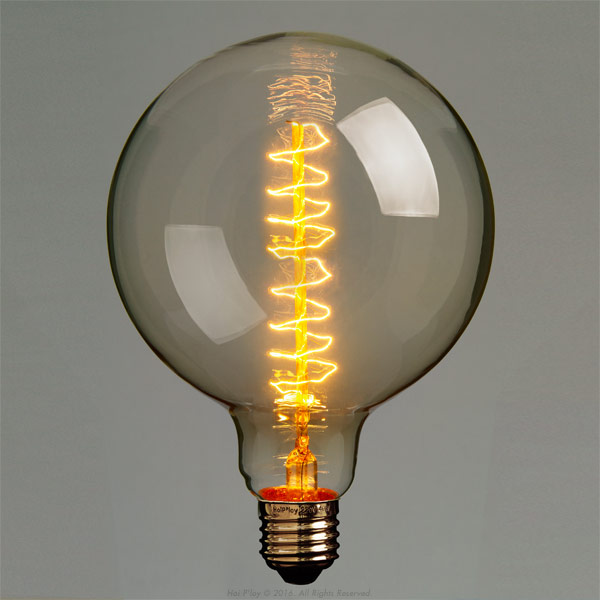 Large Globe Vertical Spiral Filament Bulb | Hoi P'loy | Product ...